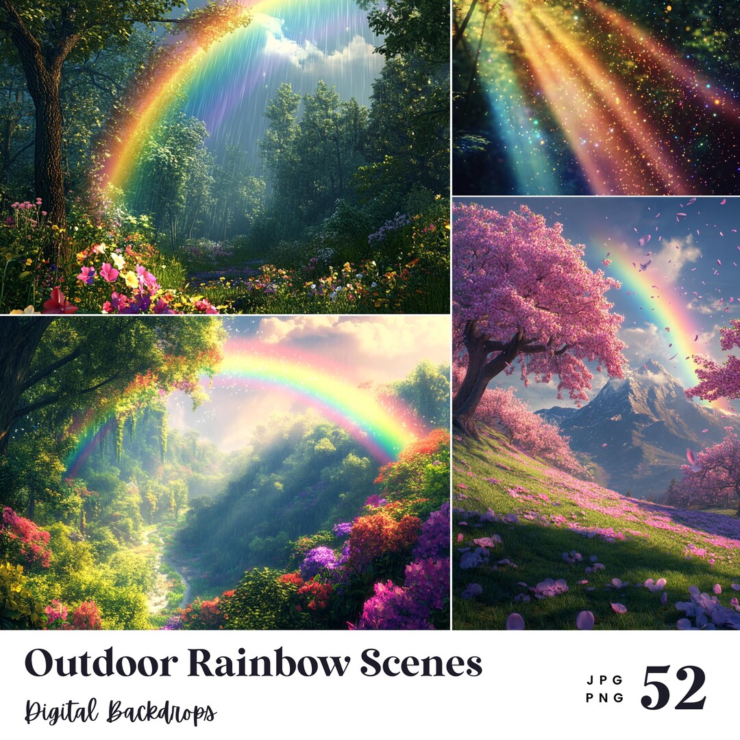 52 Outdoor Rainbow Scenes Backdrops, Perfect for Wedding, Birthday ...