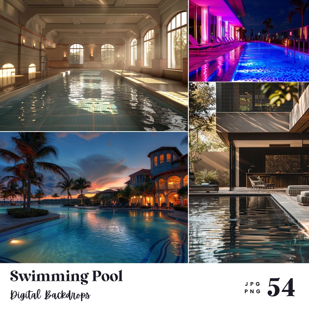 54 Swimming Pool Backdrop Digital Backdrops, Perfect for Wedding ...