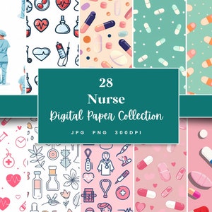 28 Nurse Seamless Digital Paper, Perfect for Textures Backgrounds ...