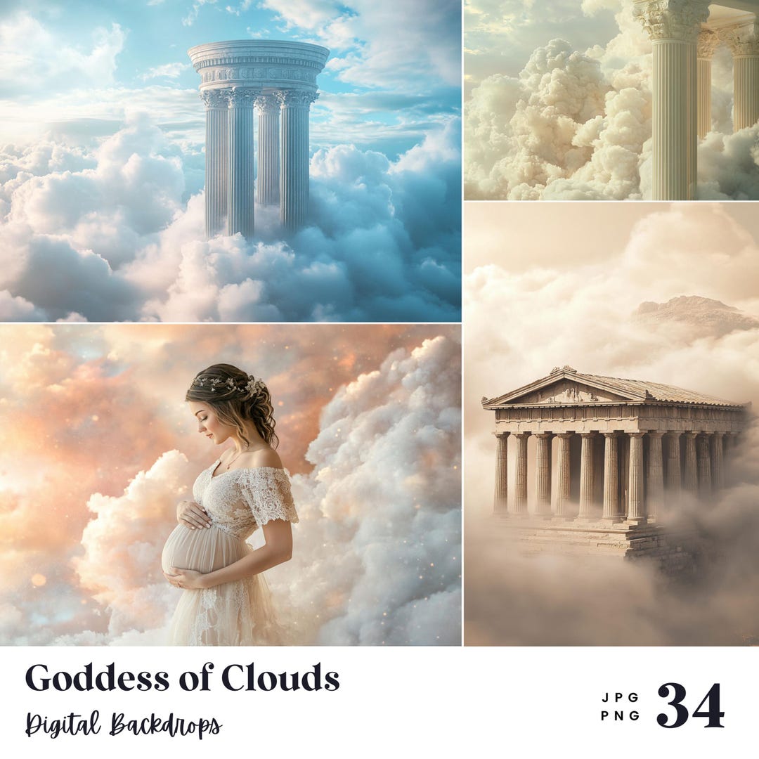 34 Goddess of Clouds Digital Backdrops, Perfect for Wedding, Birthday ...
