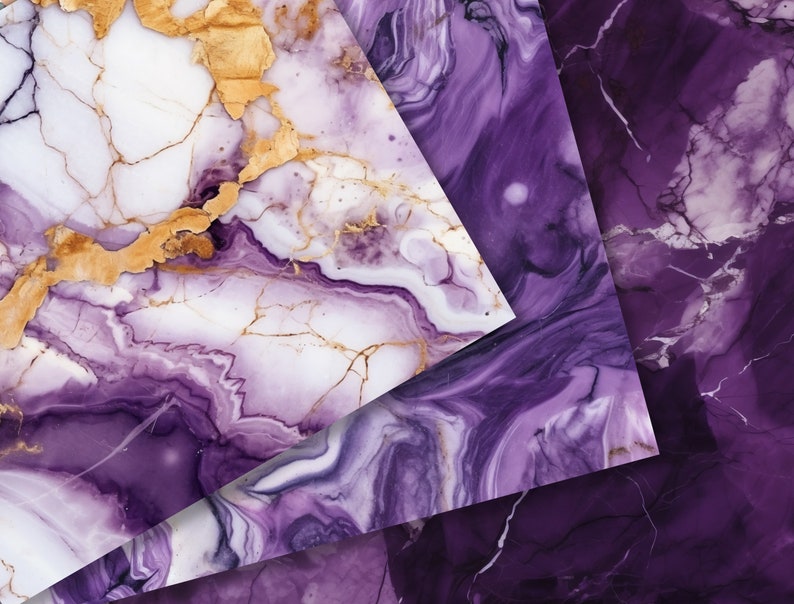 31 Purple Marble Digital Paper, Purple Marble Textures Backgrounds ...