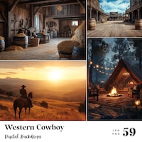 Old West Town Digital Background, Western Backdrop, Cowboy Backdrop ...