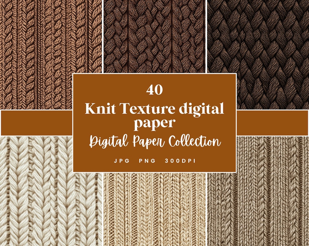 40 Knit Texture Seamless Digital Paper, Perfect for Textures ...