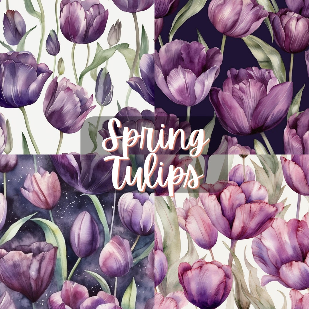 Digital Tulip Scrapbook Paper Floral Medley Collection - Etsy