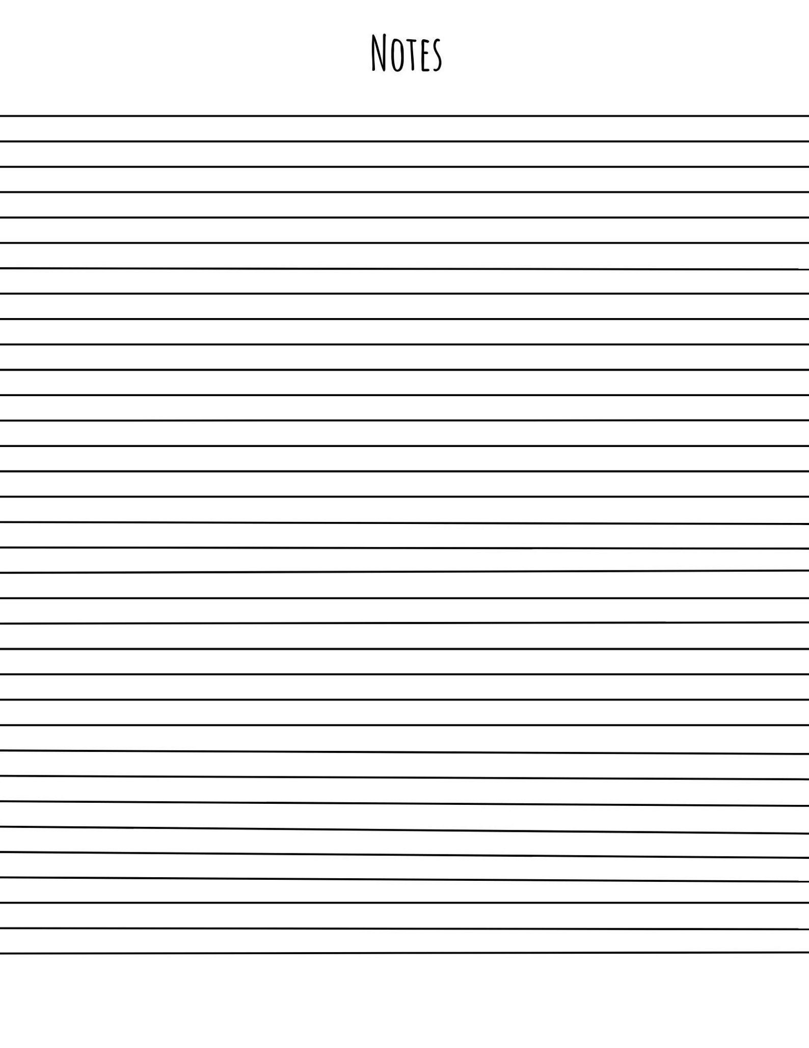 Lined Paper Notes Homework Printable Digital Download - Etsy