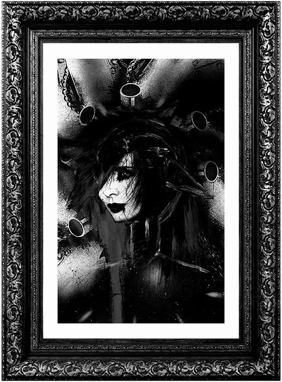 Mechanic Contemporary Art Print, Woman Fantastic Art, Gothic Art ...