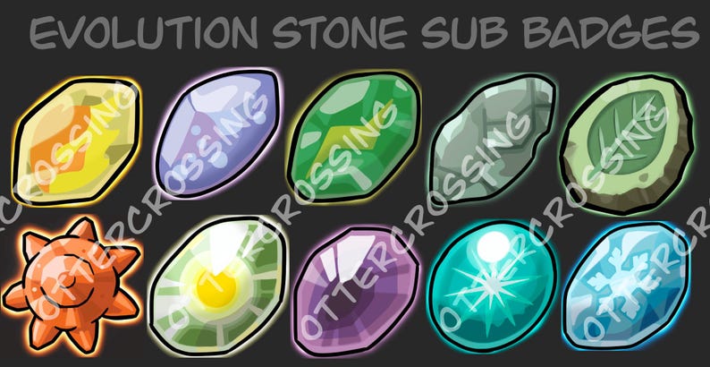 Pokémon Evolution Stone Sub Badges for Twitch - Etsy