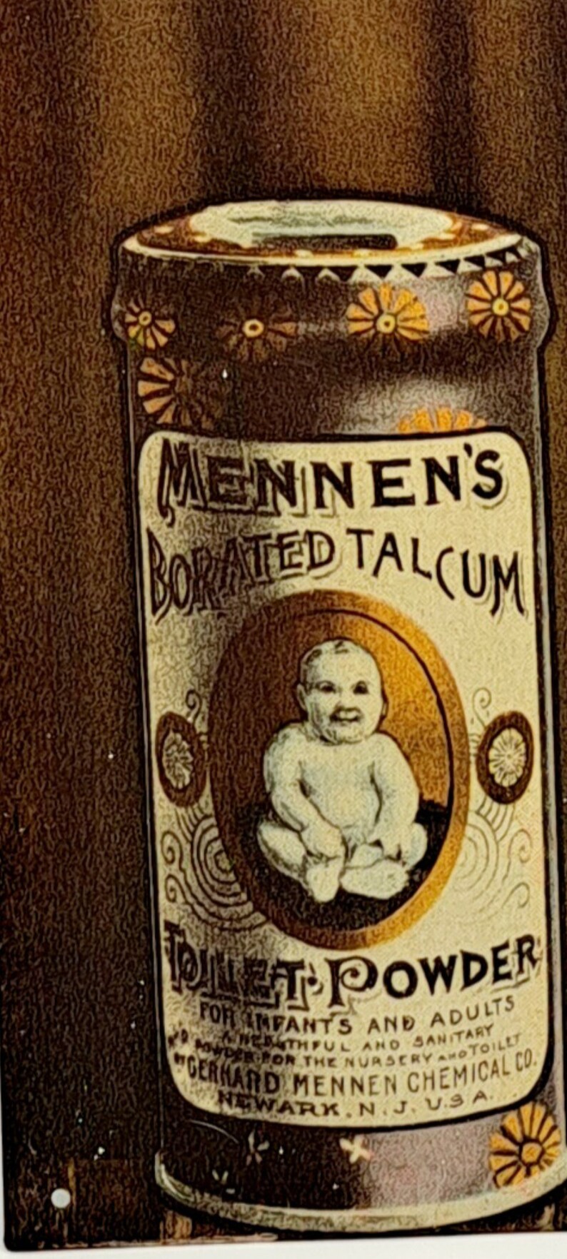 Mennen's Borated Talcum Toilet Powder Tin Sign Collectors Vintage - Etsy