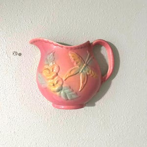 Vintage Hull Pottery Butterfly Wall Pocket Sunglow Pink Pitcher - Etsy