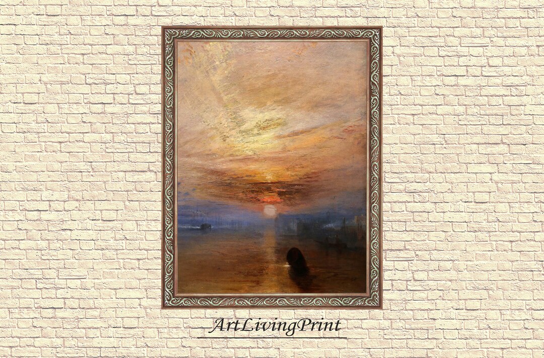 William Turner Sunset Painting: Vintage Oil Art Print (digital Download ...