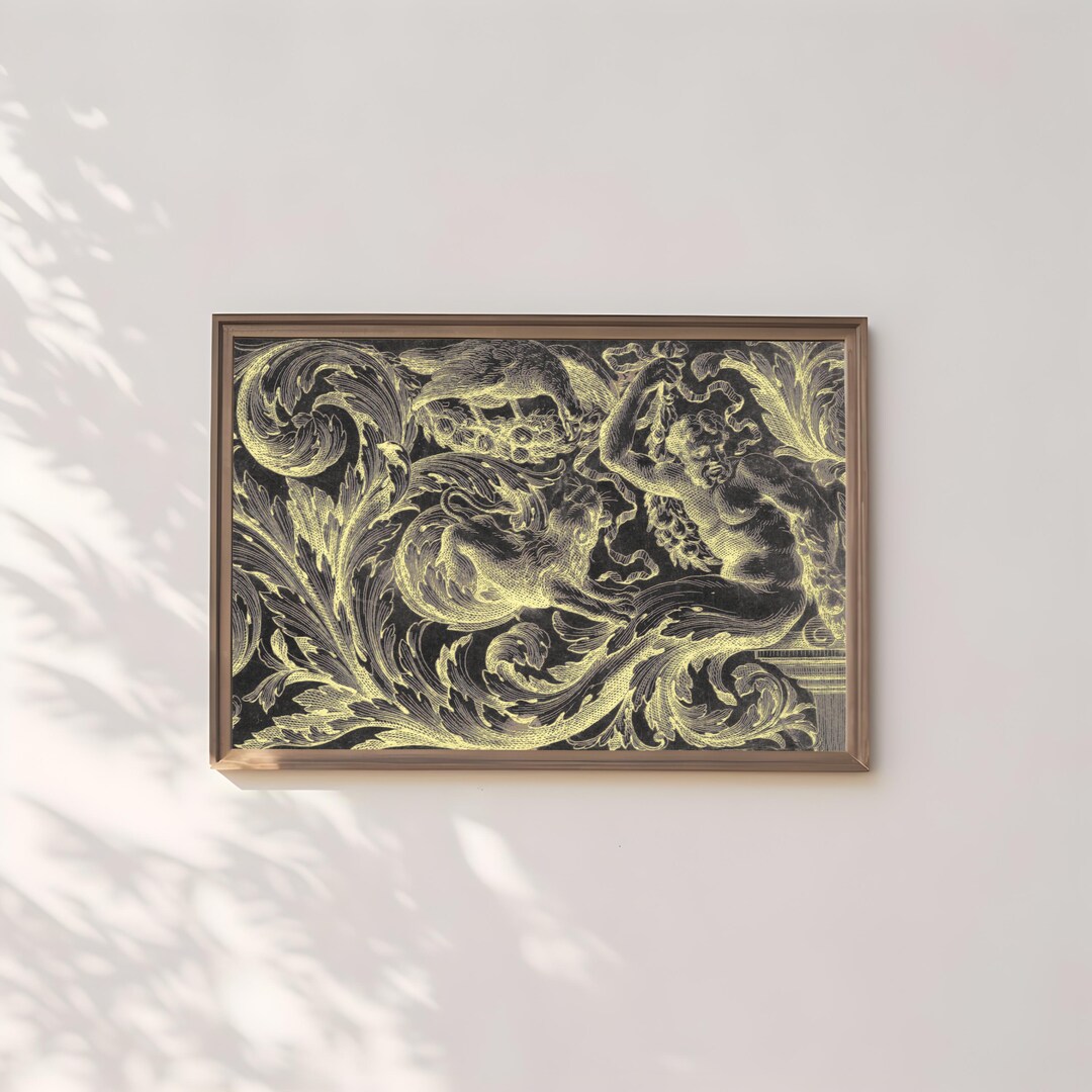Jean Le Pautr Baroque Grotesque Pattern Antique Dark Fine Art Black ...