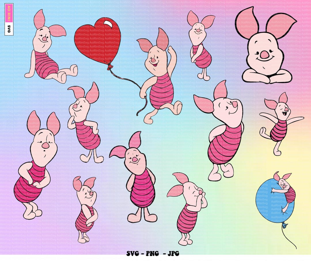 12pcs, LAYERED, Piglet SVG Bundle - Etsy
