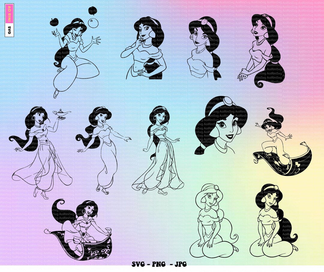 Jasmine SVG, Princess Svg, Jasmine PNG Clipart, Layered Files for ...
