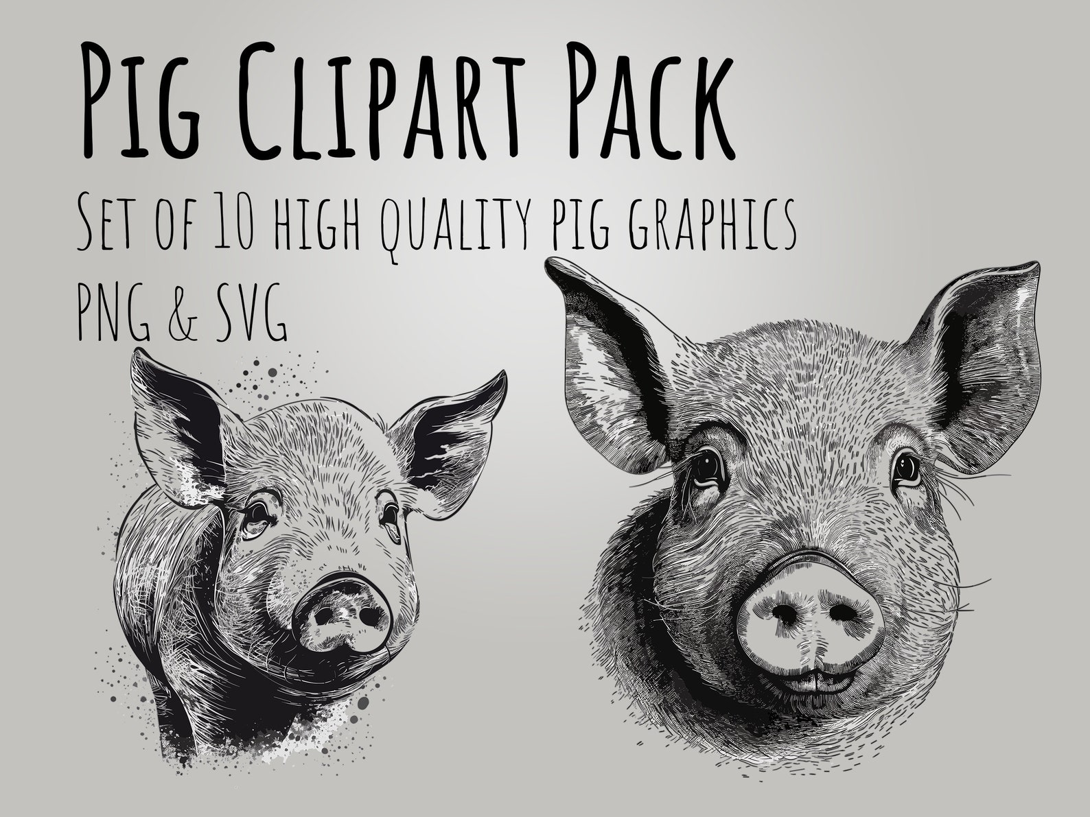 Pig Clipart Pack, PNG, SVG, Pig Svg, Pig Png, Instand Download ...