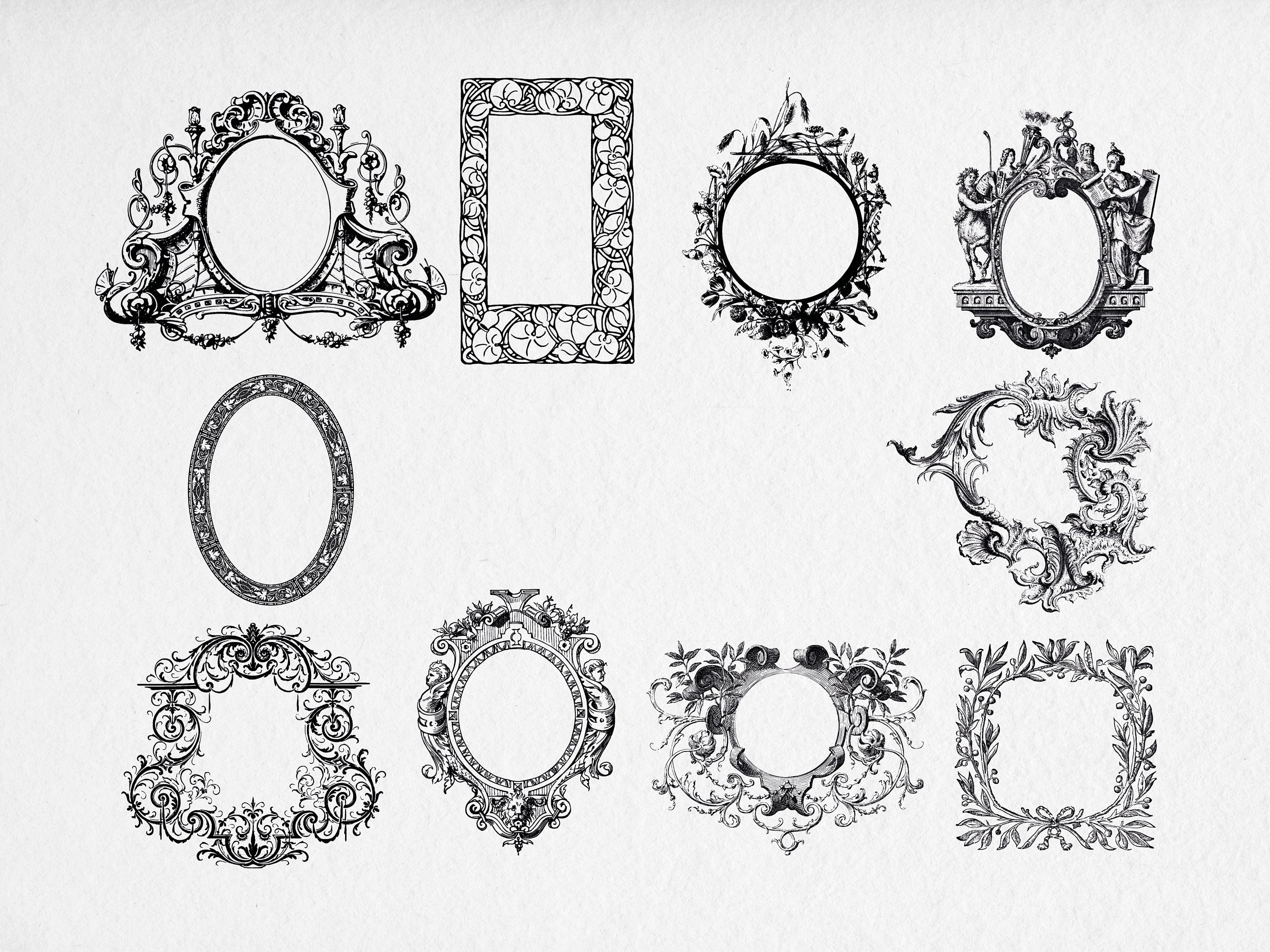 Antique Frame Illustrations PNG & SVG Frame Svp Frame Png Instant ...