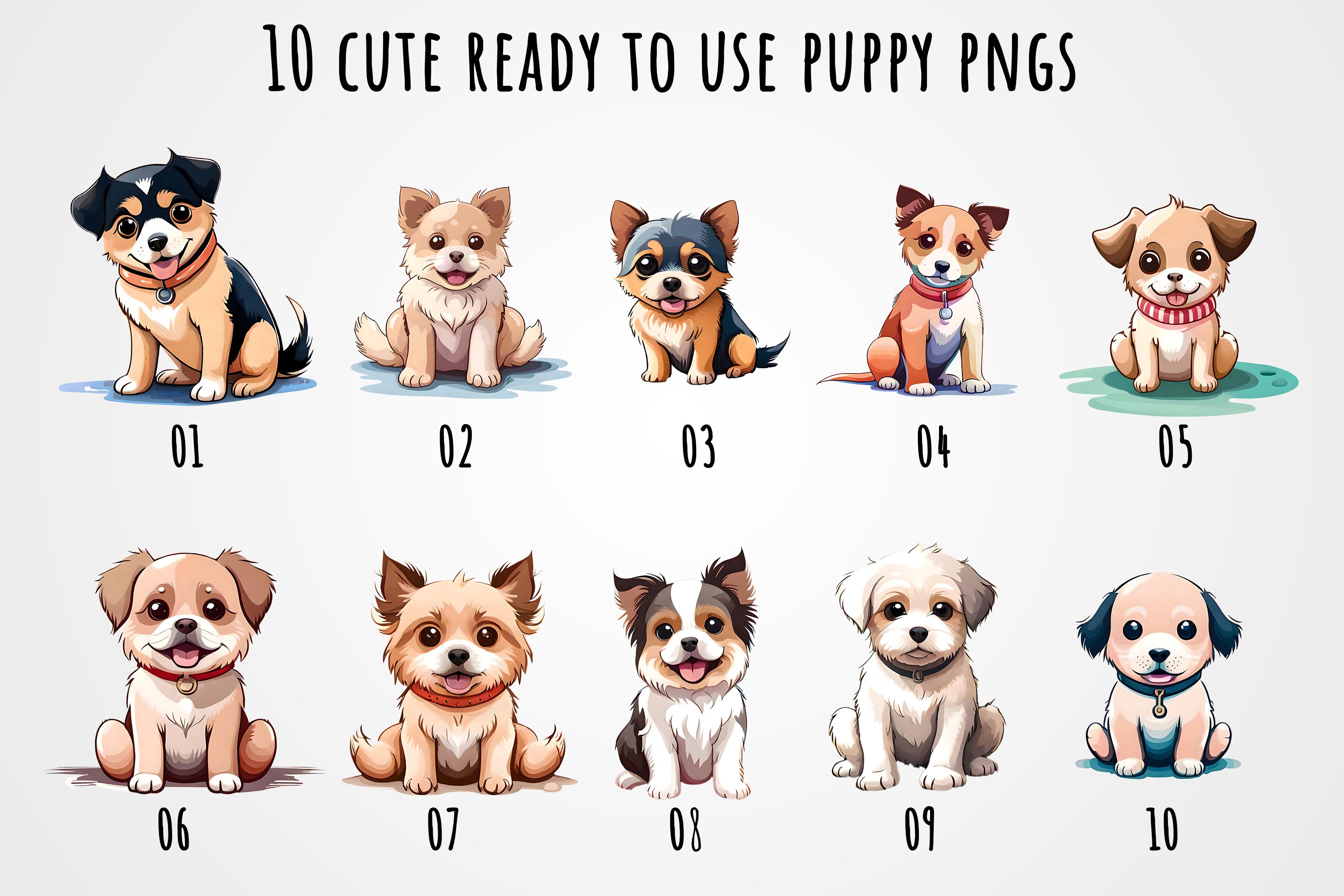 Puppy Love Clipart Bundle. PNG Format, Instant Download, Commercial Use ...