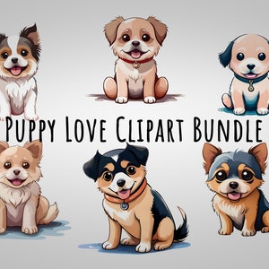 Puppy Love Clipart Bundle. PNG Format, Instant Download, Commercial Use ...
