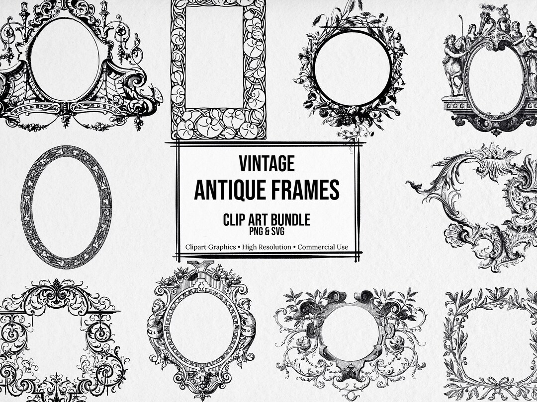 Antique Frame Illustrations PNG & SVG Frame Svp Frame Png Instant ...