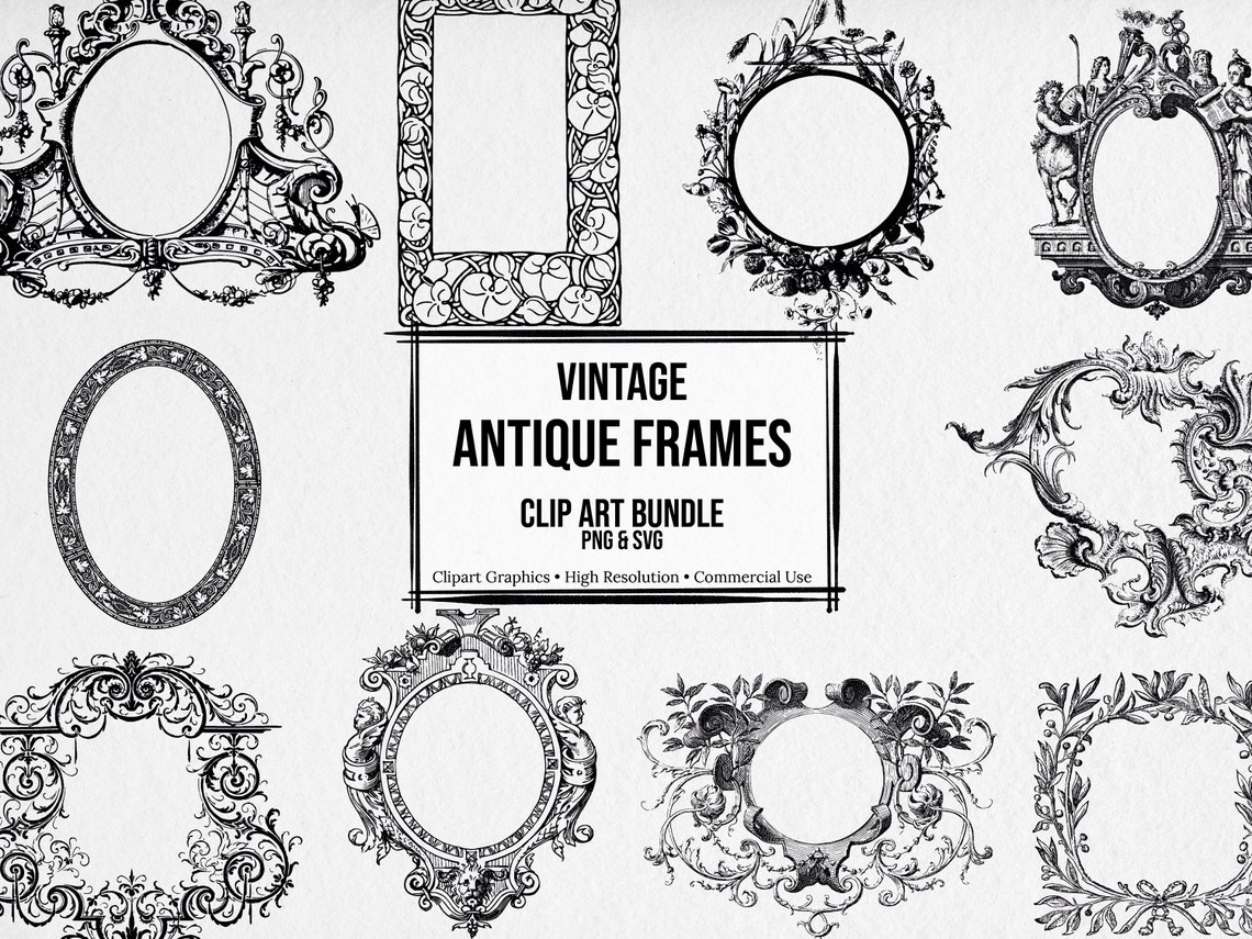 Antique Frame Illustrations PNG & SVG Frame Svp Frame Png Instant ...