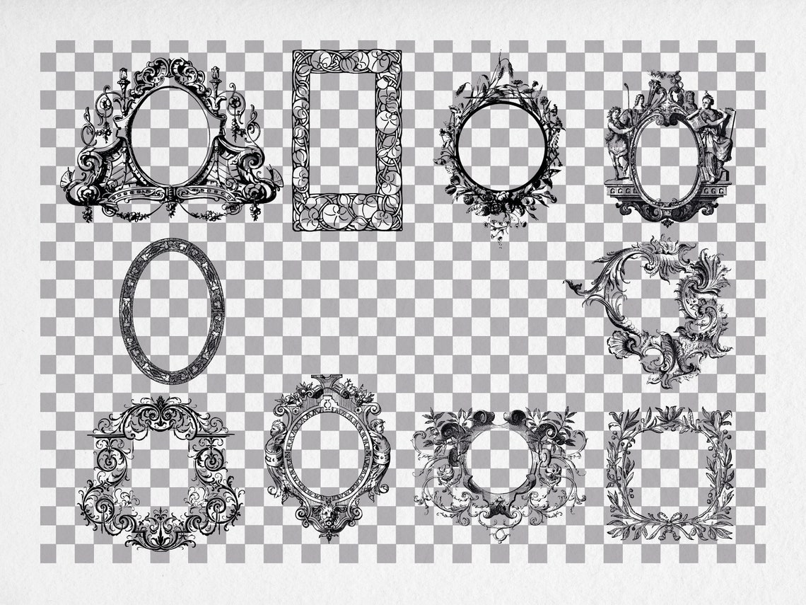 Antique Frame Illustrations PNG & SVG Frame Svp Frame Png Instant ...