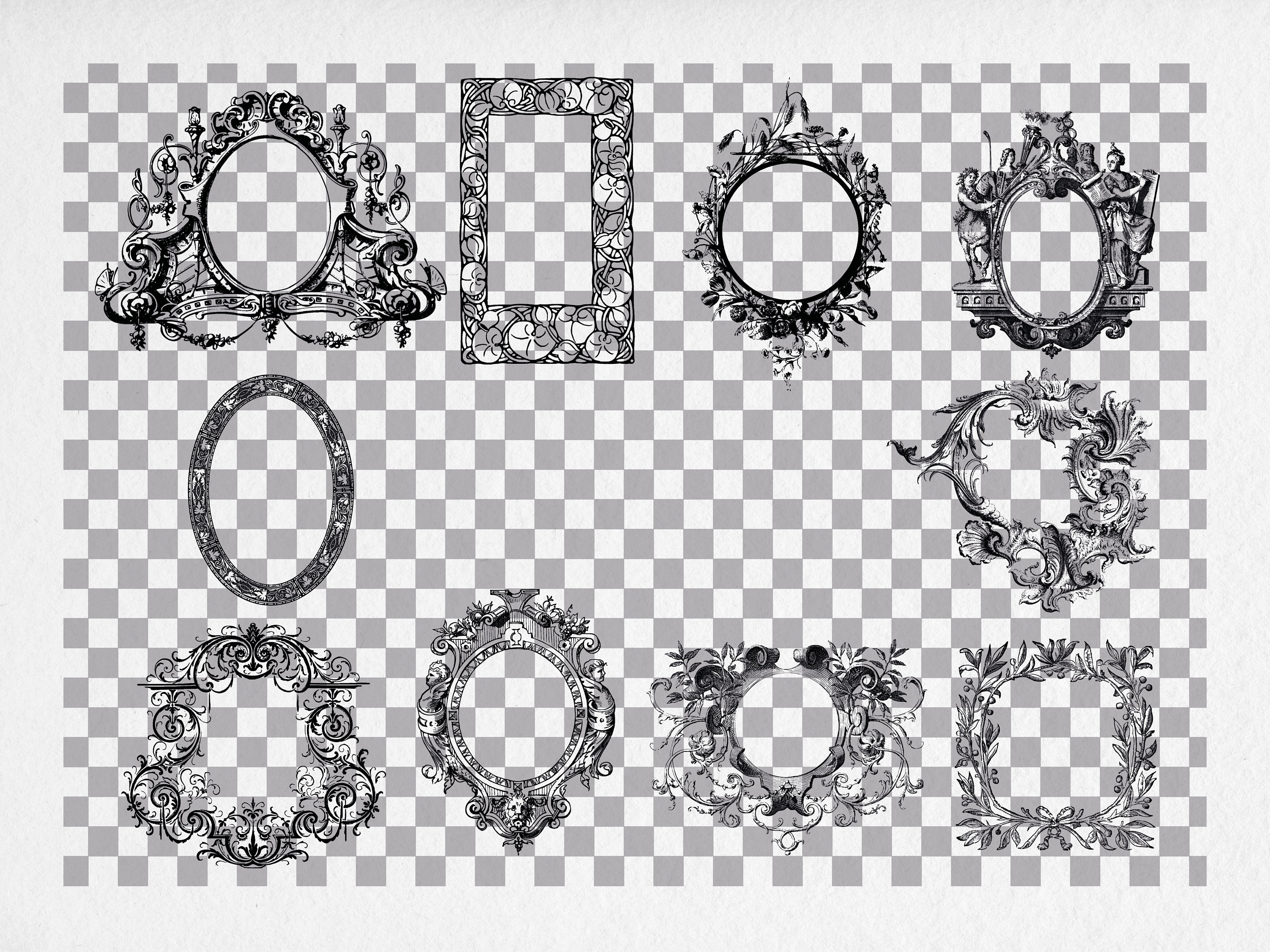 Antique Frame Illustrations PNG & SVG Frame Svp Frame Png Instant ...
