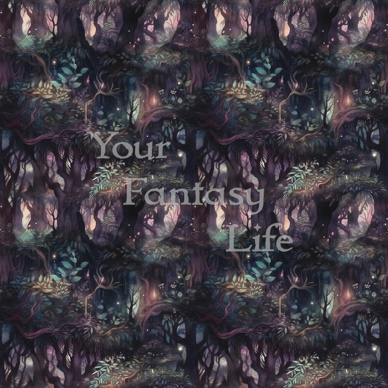 4K Watercolor Fantasy Forest Printable Digital Paper - Etsy