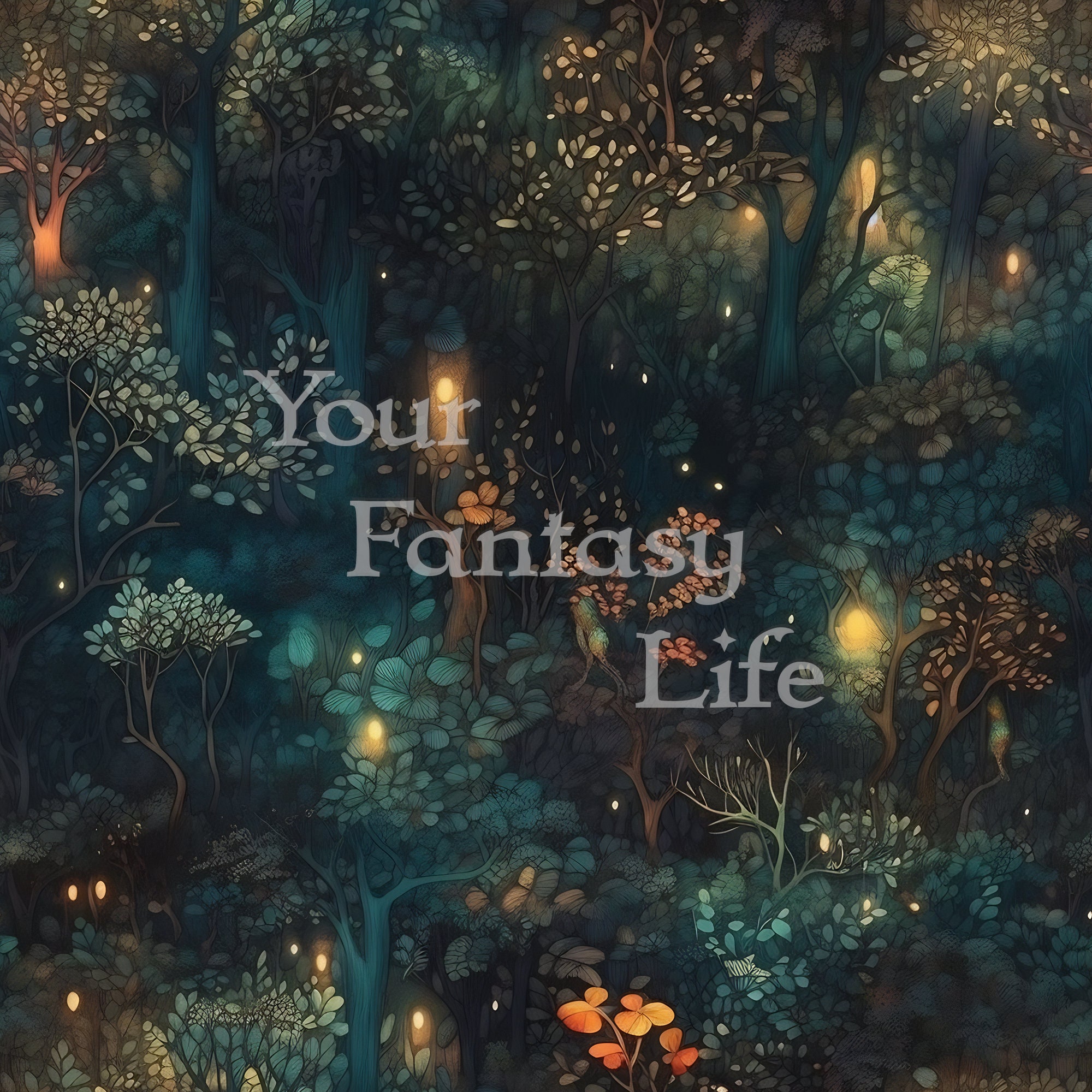 4K Watercolor Fantasy Forest Printable Digital Paper - Etsy