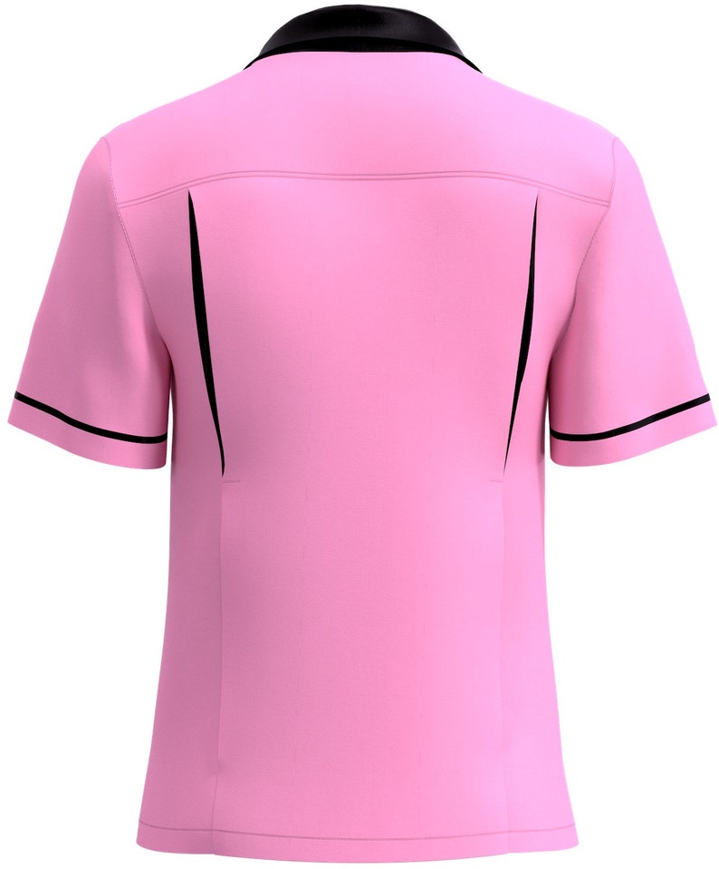 USA Made -custom Women's Bowling Shirt With Personalized Initial - Pink ...