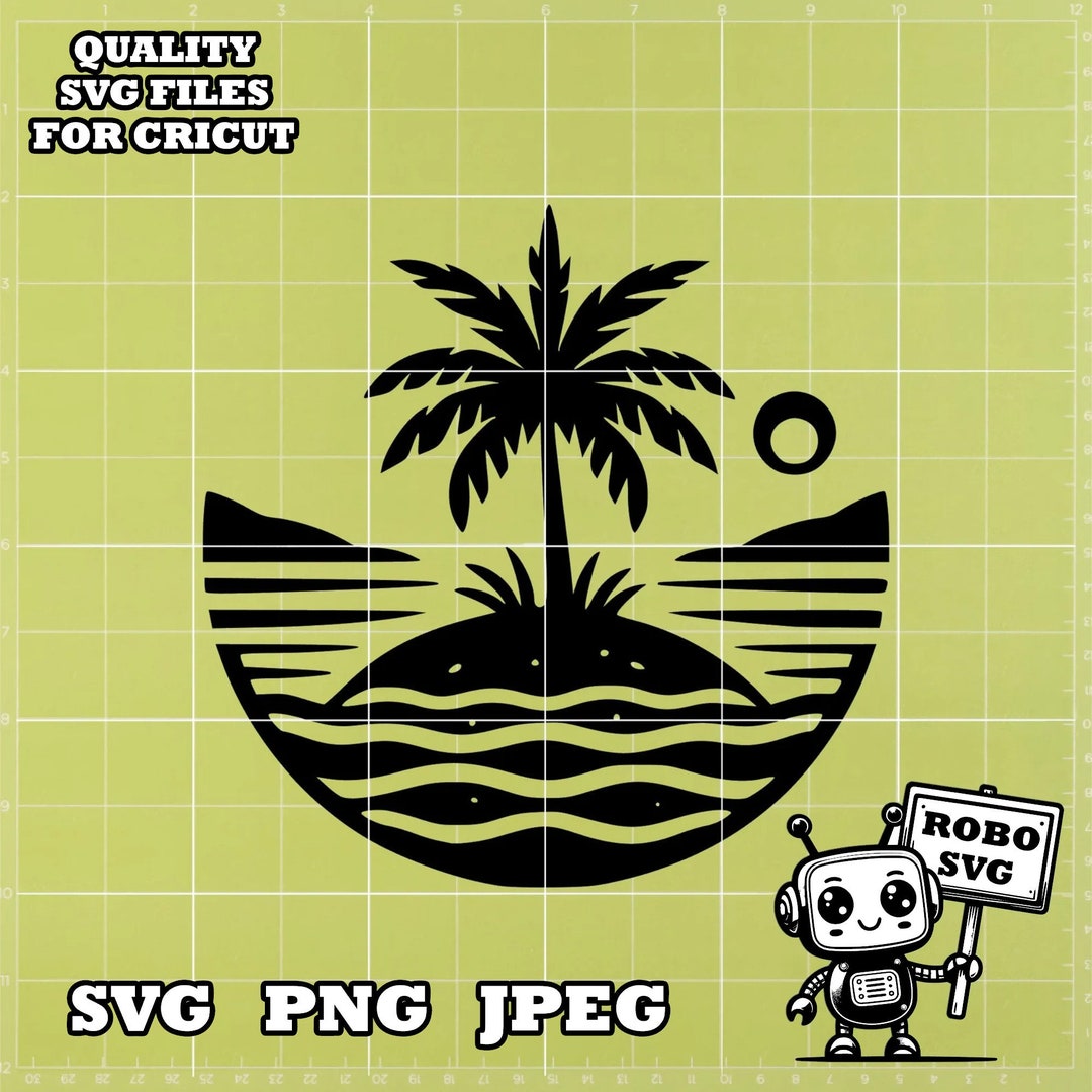 Palm Tree Island SVG, Instant Digital Download for Cricut ,silhouette ...