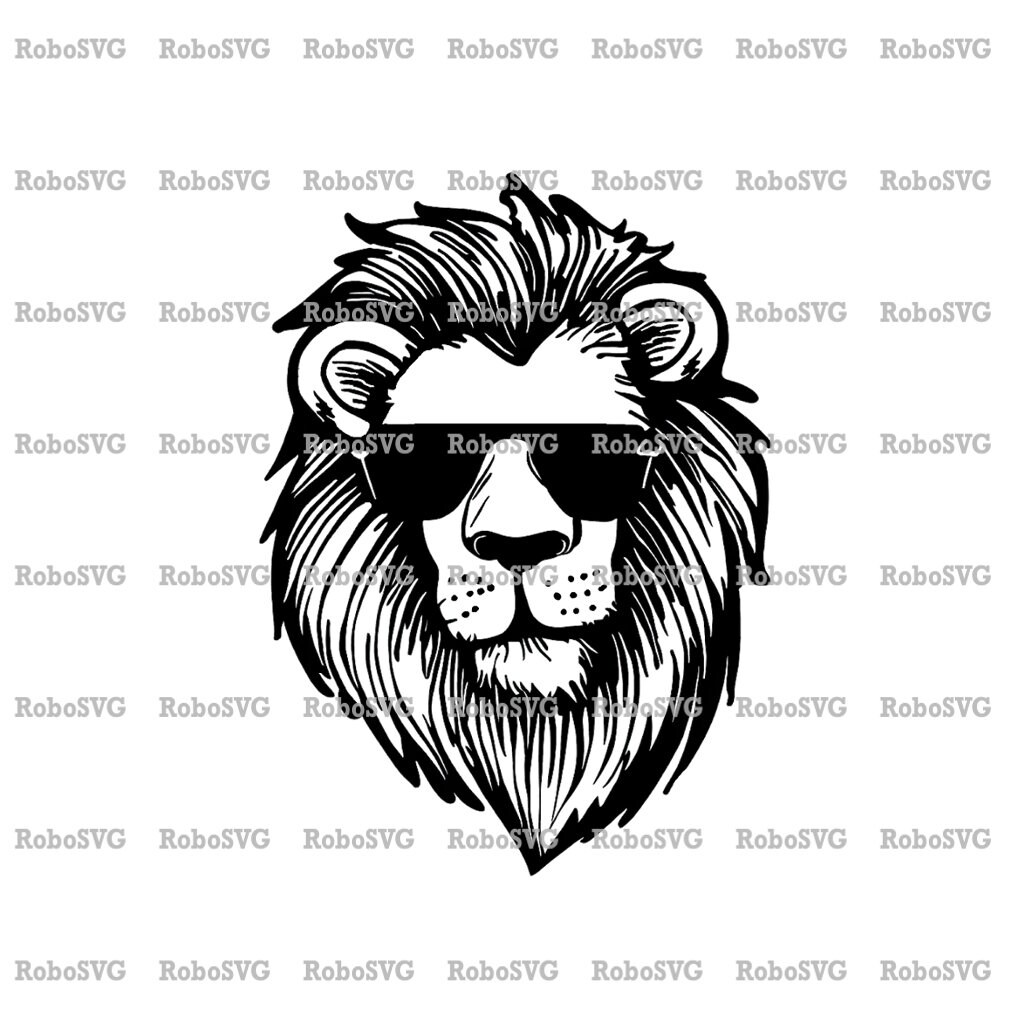 Lion Wearing Sunglasses SVG, SVG File, Cool Lion, Cricut File, Art for ...