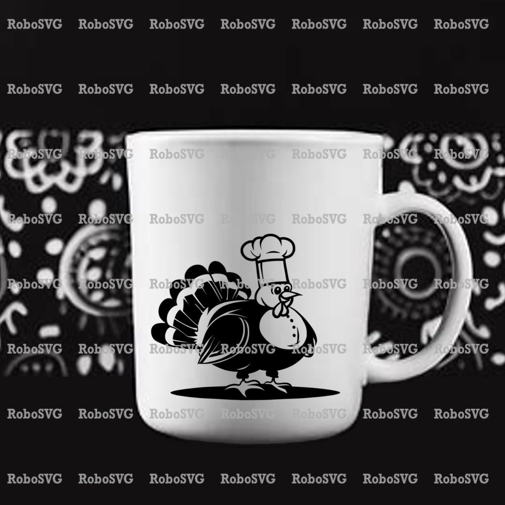 Turkey Wearing Chef Hat SVG, SVG File, Thanksgiving, Cricut File, Art ...