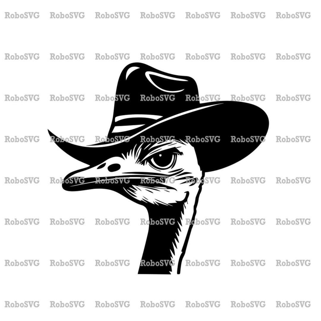 Ostrich Wearing Cowboy Hat SVG, SVG File, Cool Ostrich, Cricut File ...