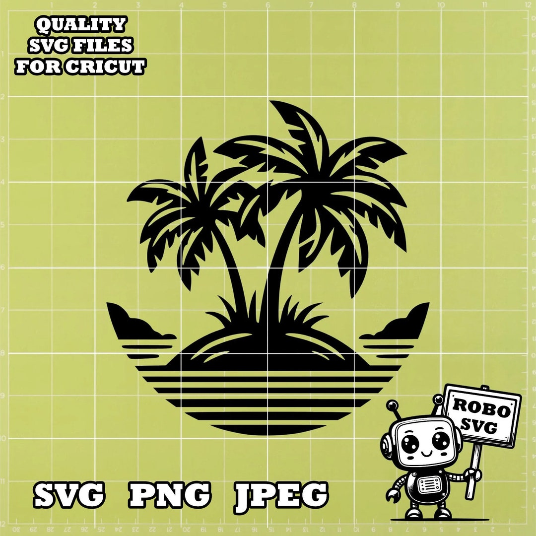Palm Tree Island 2 SVG, Instant Digital Download for Cricut/silhouette ...