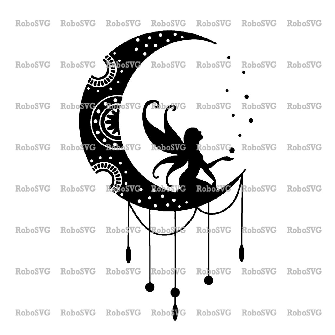 Fairy Moon SVG, SVG File, Boho Fairy Moon, Crescent Moon - Etsy