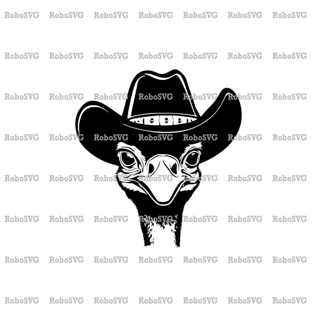 Western Ostrich Cowboy SVG, SVG File, Ostric, Cricut File, Art for ...