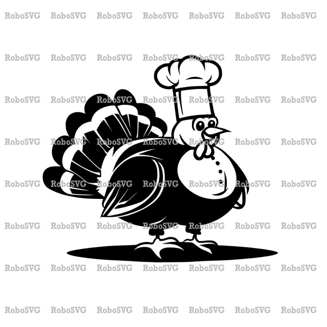Turkey Wearing Chef Hat SVG, SVG File, Thanksgiving, Cricut File, Art ...