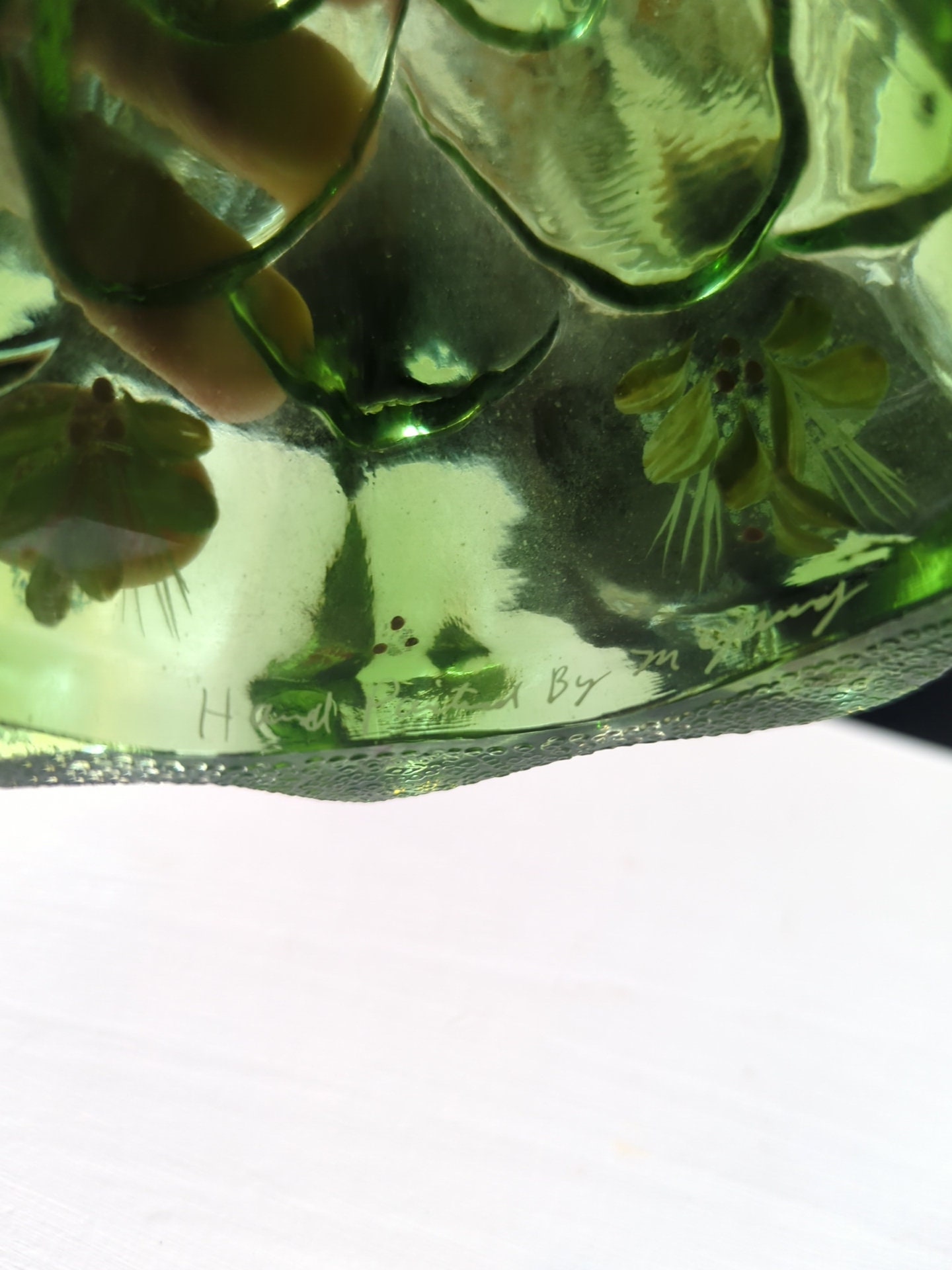 Fenton Glass 7.25 Emerald Green Christmas Tree W/holly Berries ...