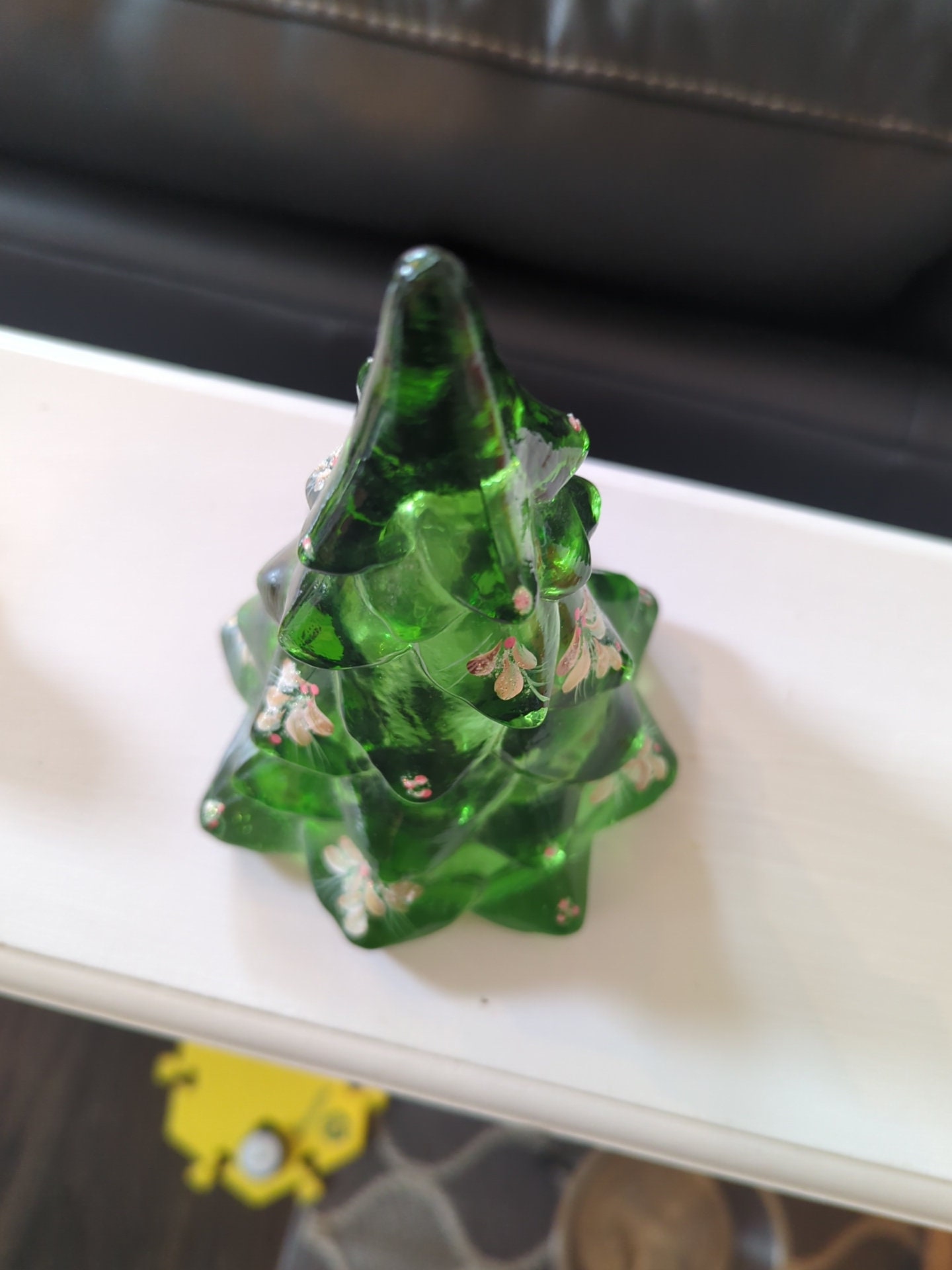 Fenton Glass 7.25 Emerald Green Christmas Tree W/holly Berries ...