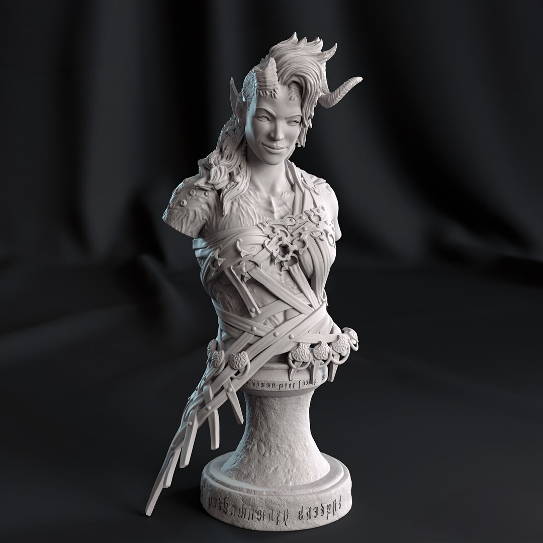 Karlach 3D Printed Bust BG3 Garage/model Kit Designed by Bulkamancer ...