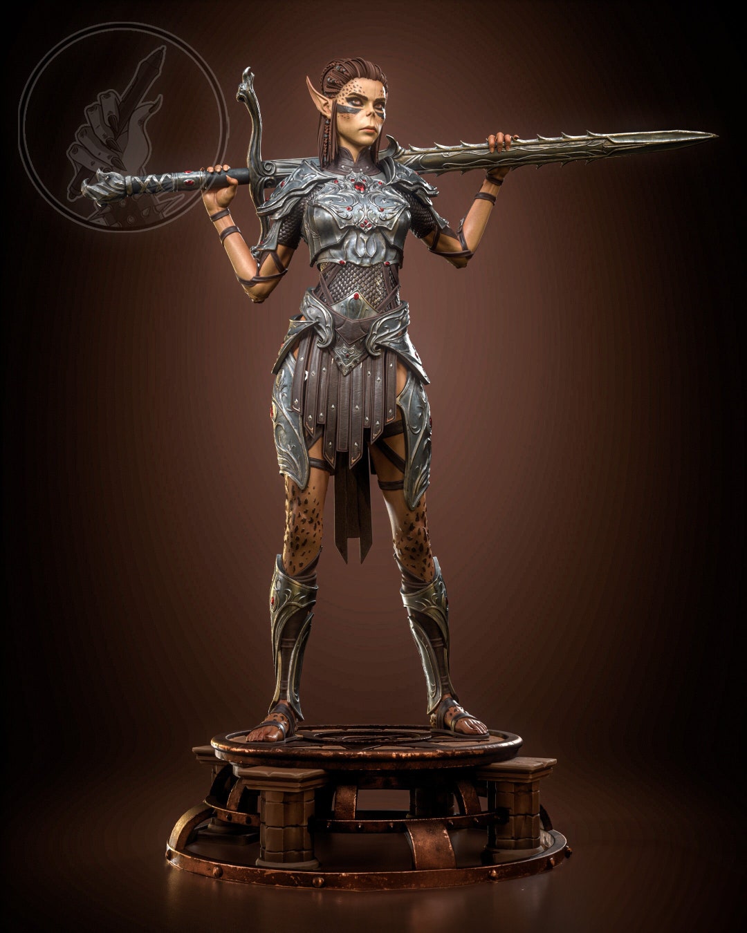 Laezel 3D Printed Statue BG3 Garage/model Kit Designed by Hellcreator ...