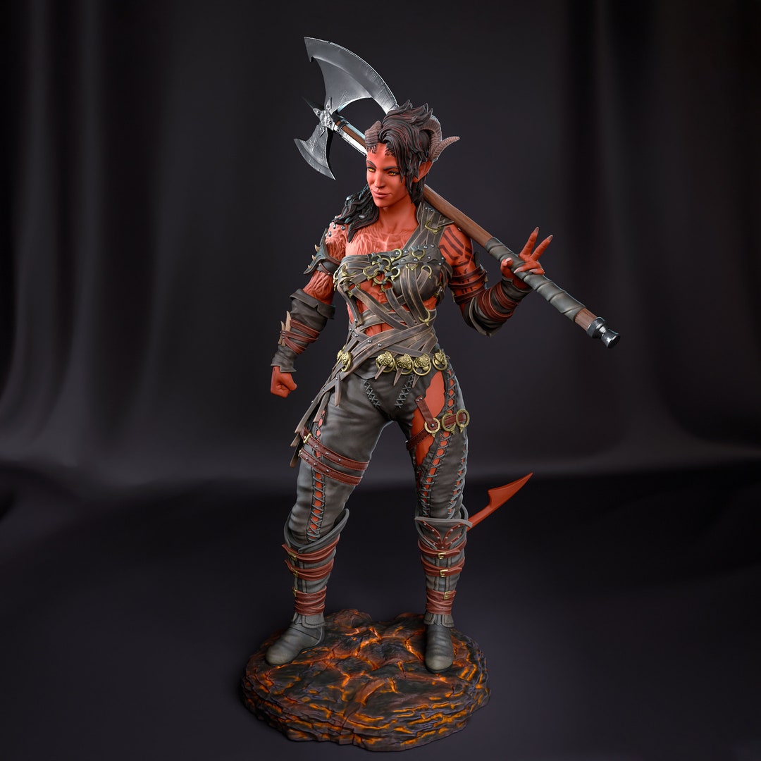 Karlach 3D Printed Statue BG3 Garage/model Kit Designed by Bulkamancer ...