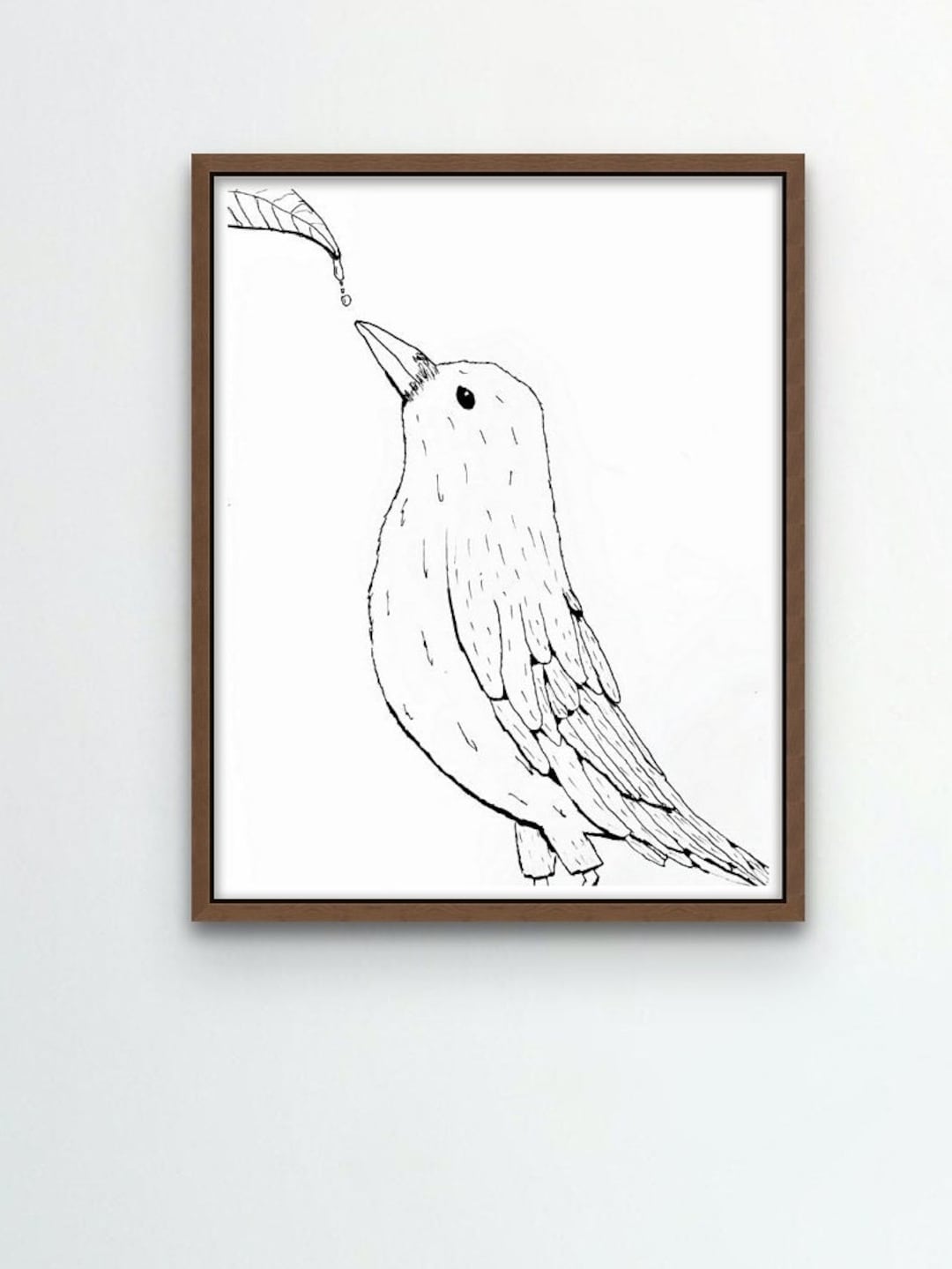 Minimalist Crow Art, Digital Download Animal Line Drawing, Contemporary ...