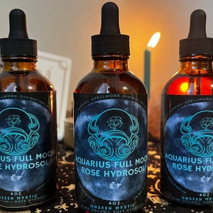 Hand Crafted Aquarius Full Moon Water With Rose Hydrosol. - Etsy