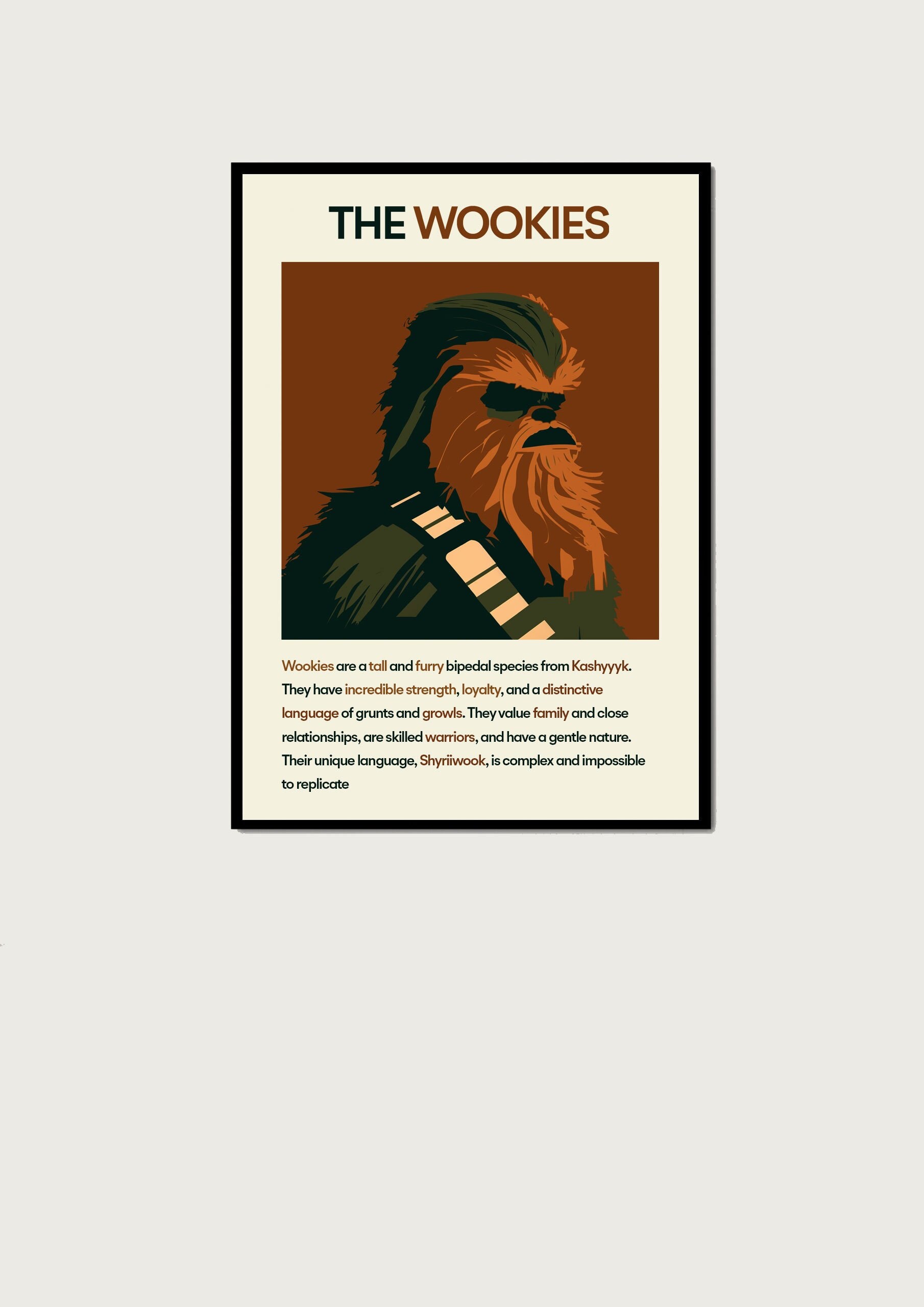 Minimalist Wookie Chewbacca Digital Print Anime Style - Etsy