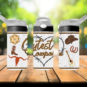 Cutest Cowpoke Kids Tumbler Wrap | 12 Oz Flip Top Country Western ...