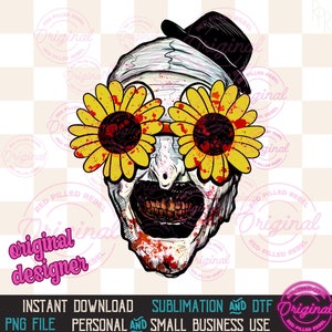 Terrifier Clown Sunflower Glasses - Etsy