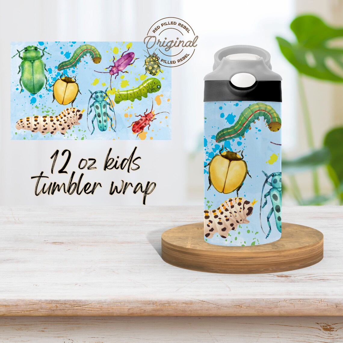 Darling Bugs 12 Oz Tumbler Wrap | 12 Oz Flip Top Kids Tumbler ...