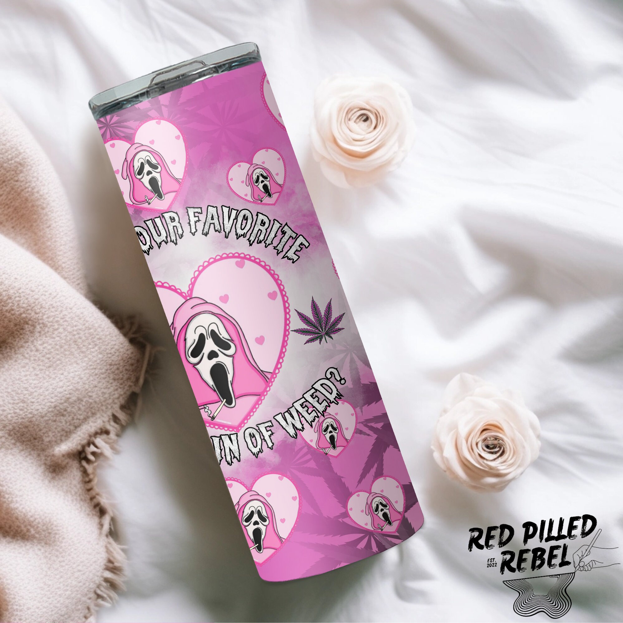 20oz Stoner Ghostface Tumbler Wrap Cute Pink Scream Ghostface ...