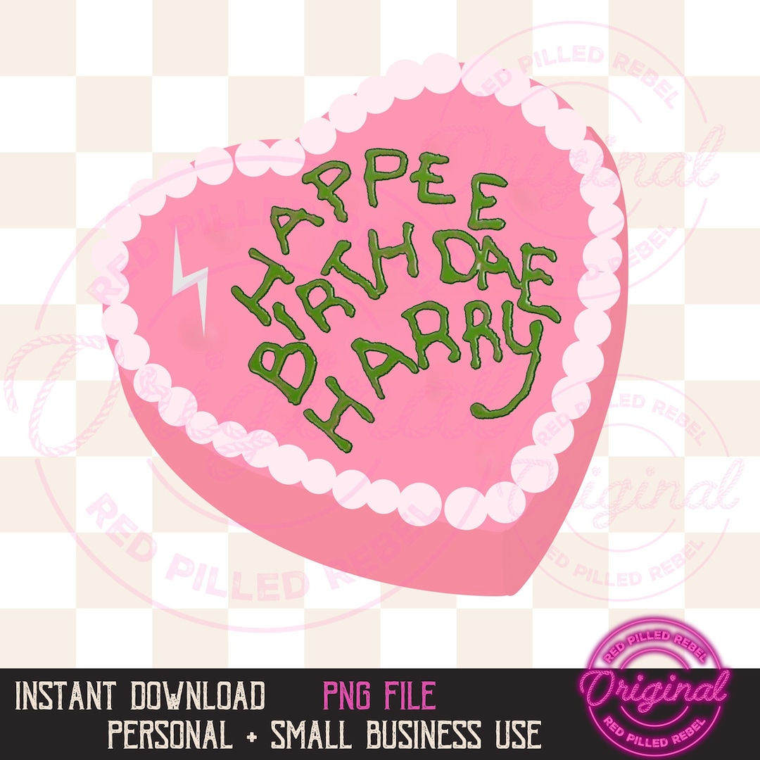 Happee Birthdae Harry PNG | Magic Wizard School, Potter Pink Cake ...