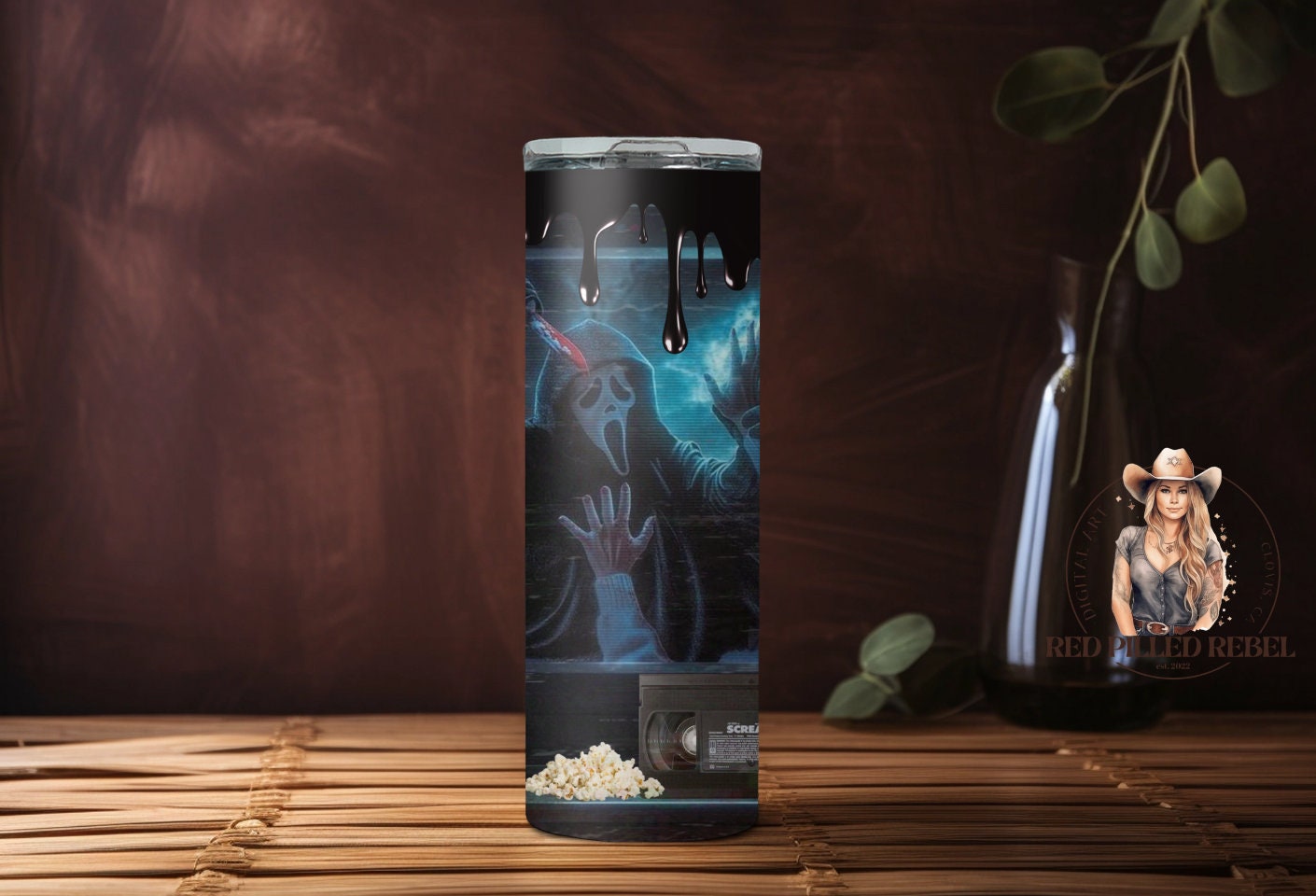 Scream Ghostface VHS Tumbler Wrap 20oz Bloody Drip Ghostface Scene From ...